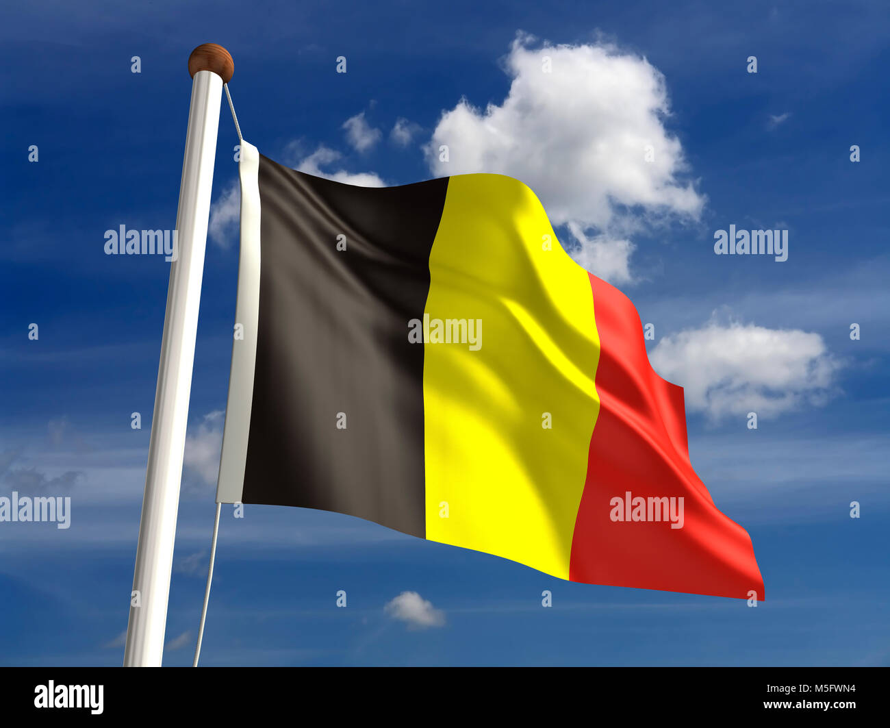 3D Belgium flag (with clipping path Stock Photo - Alamy