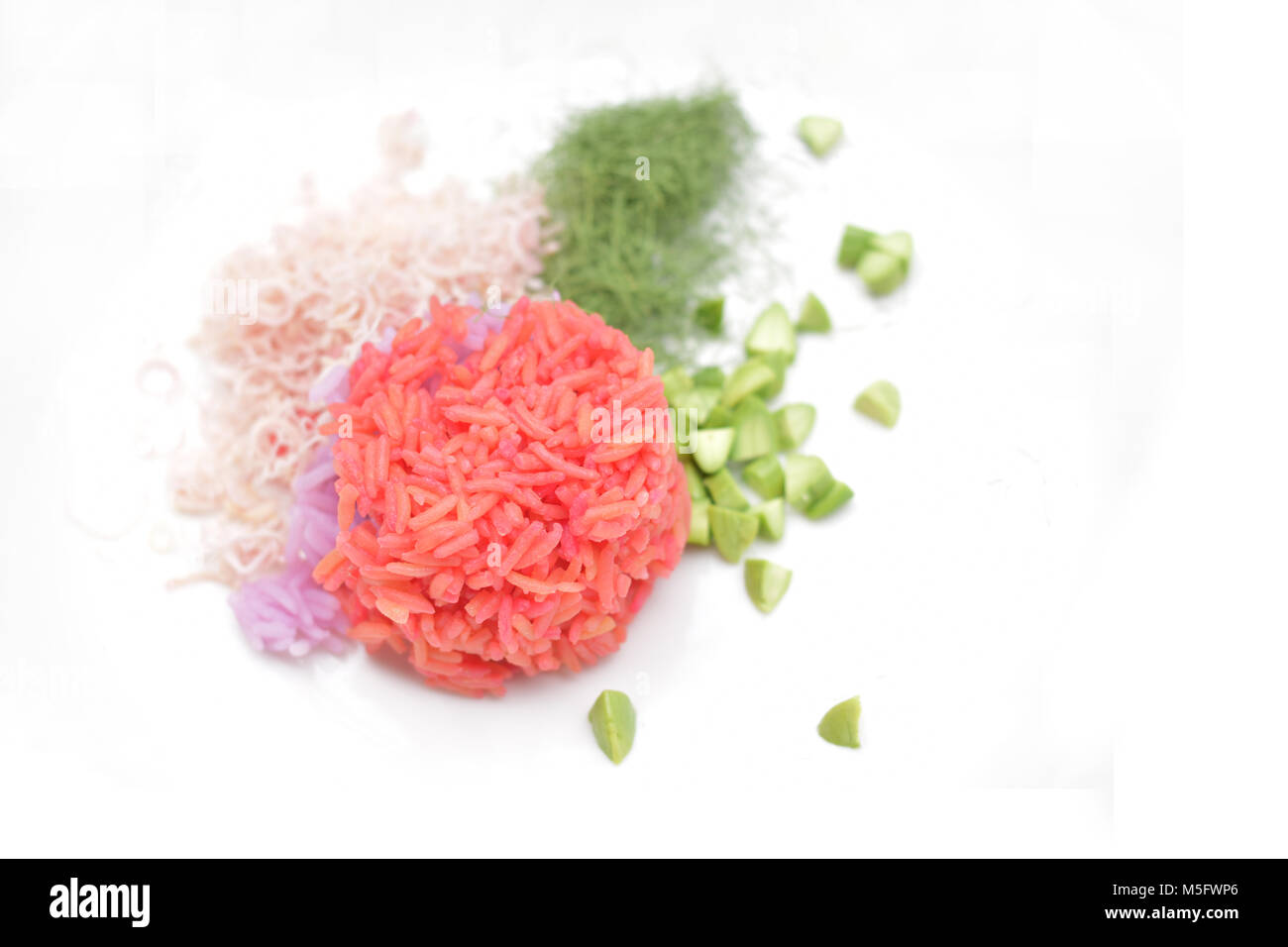 Colorful cooked rice that coloring by plant pigment, colorful cooked ...
