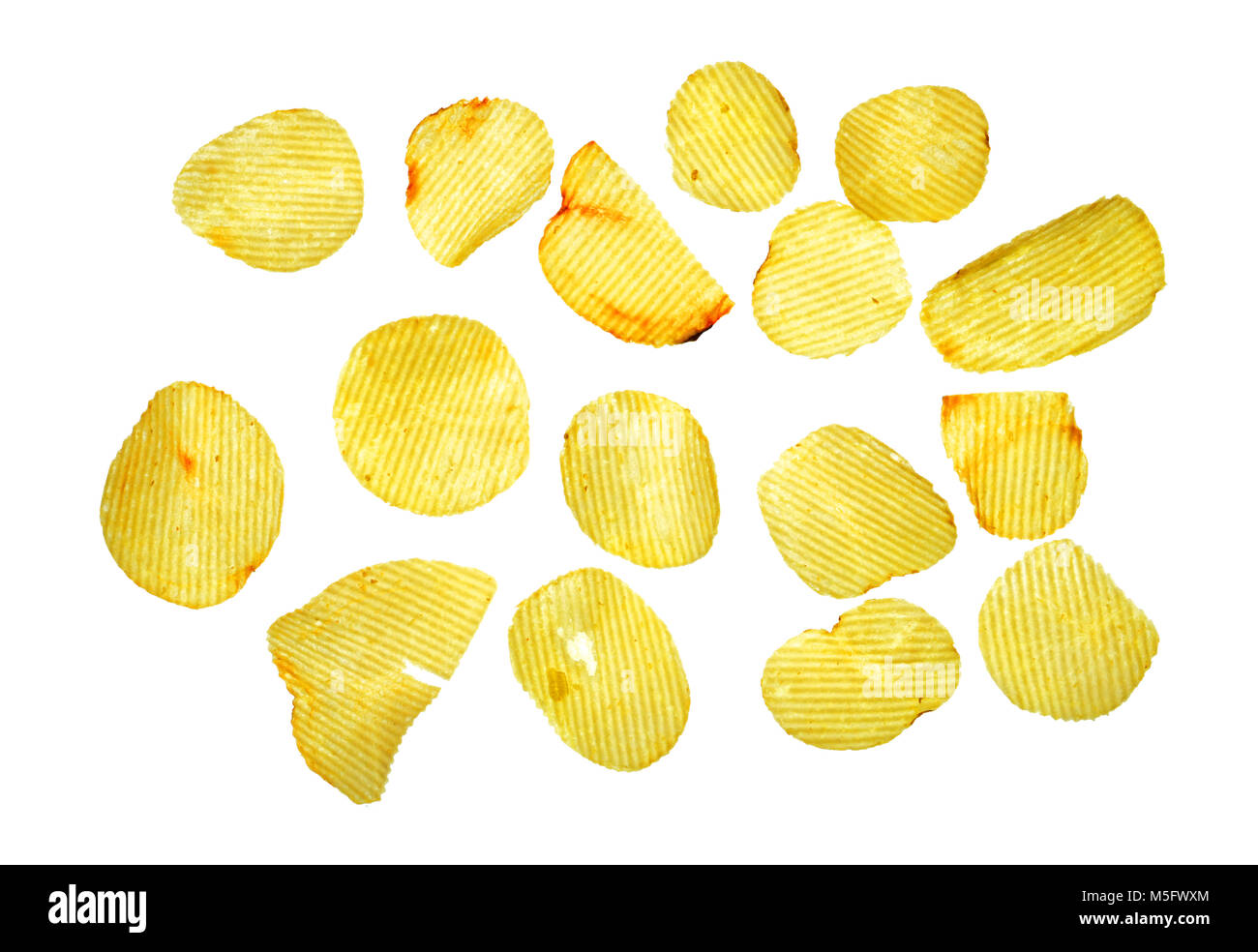Isolate potato chip, a closeup photo image of potato chip isolate on ...