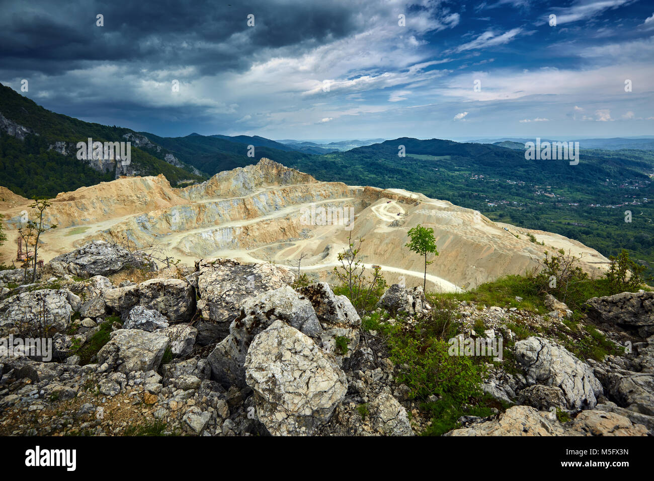 View on sand quarry forest hi-res stock photography and images - Alamy