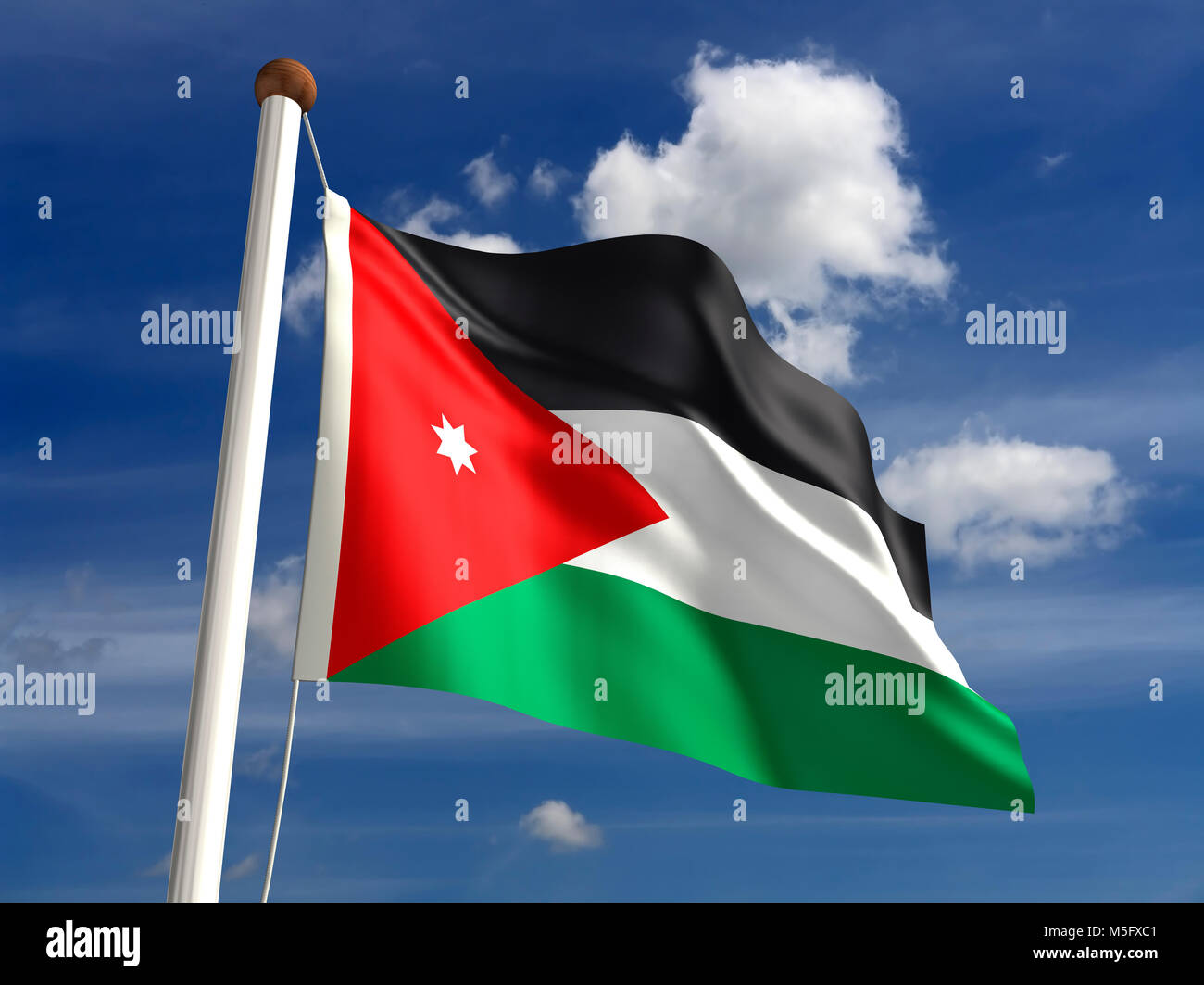 3D Jordan flag (with clipping path Stock Photo - Alamy