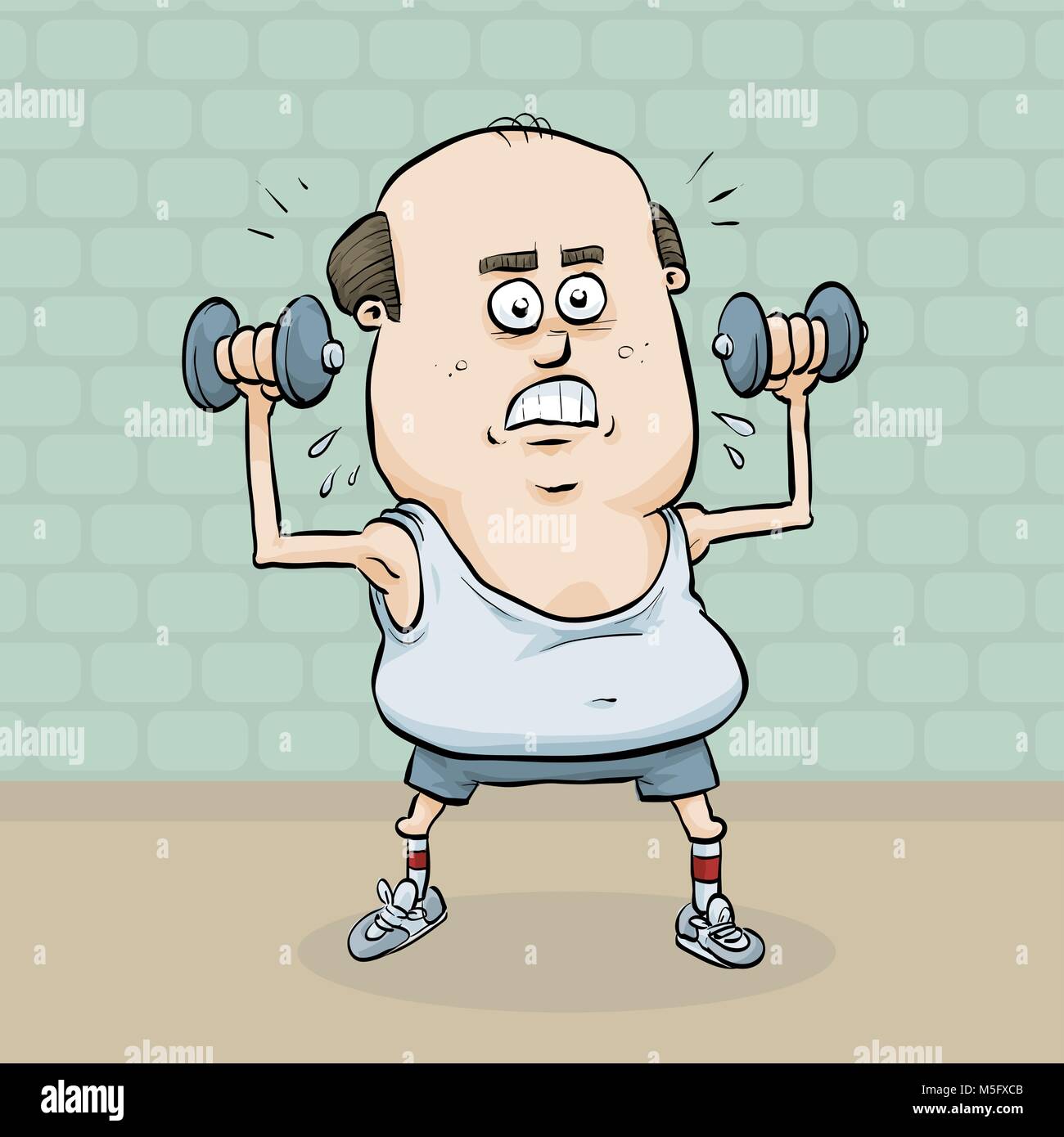 Cartoon man lifting weights hi-res stock photography and images - Alamy