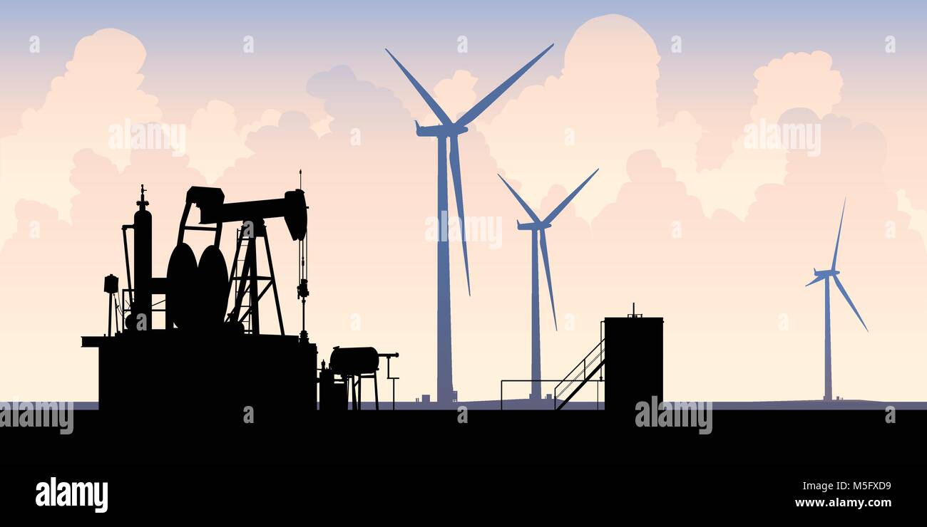 Old oil well Stock Vector Images - Alamy