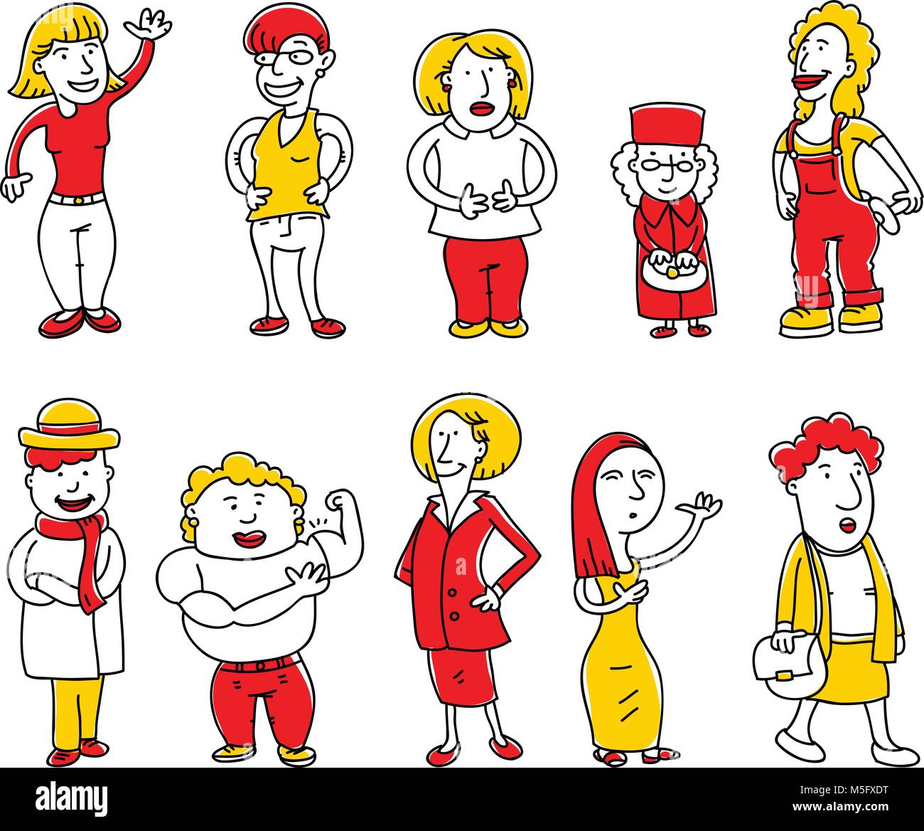 A collection of a variety of cartoon women Stock Vector Image & Art - Alamy