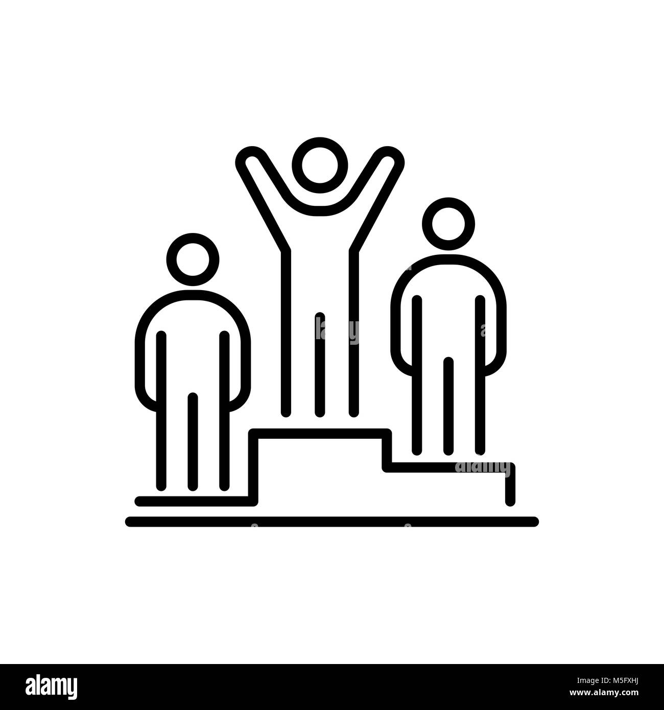 Winners business people icon simple line flat illustration Stock Vector ...