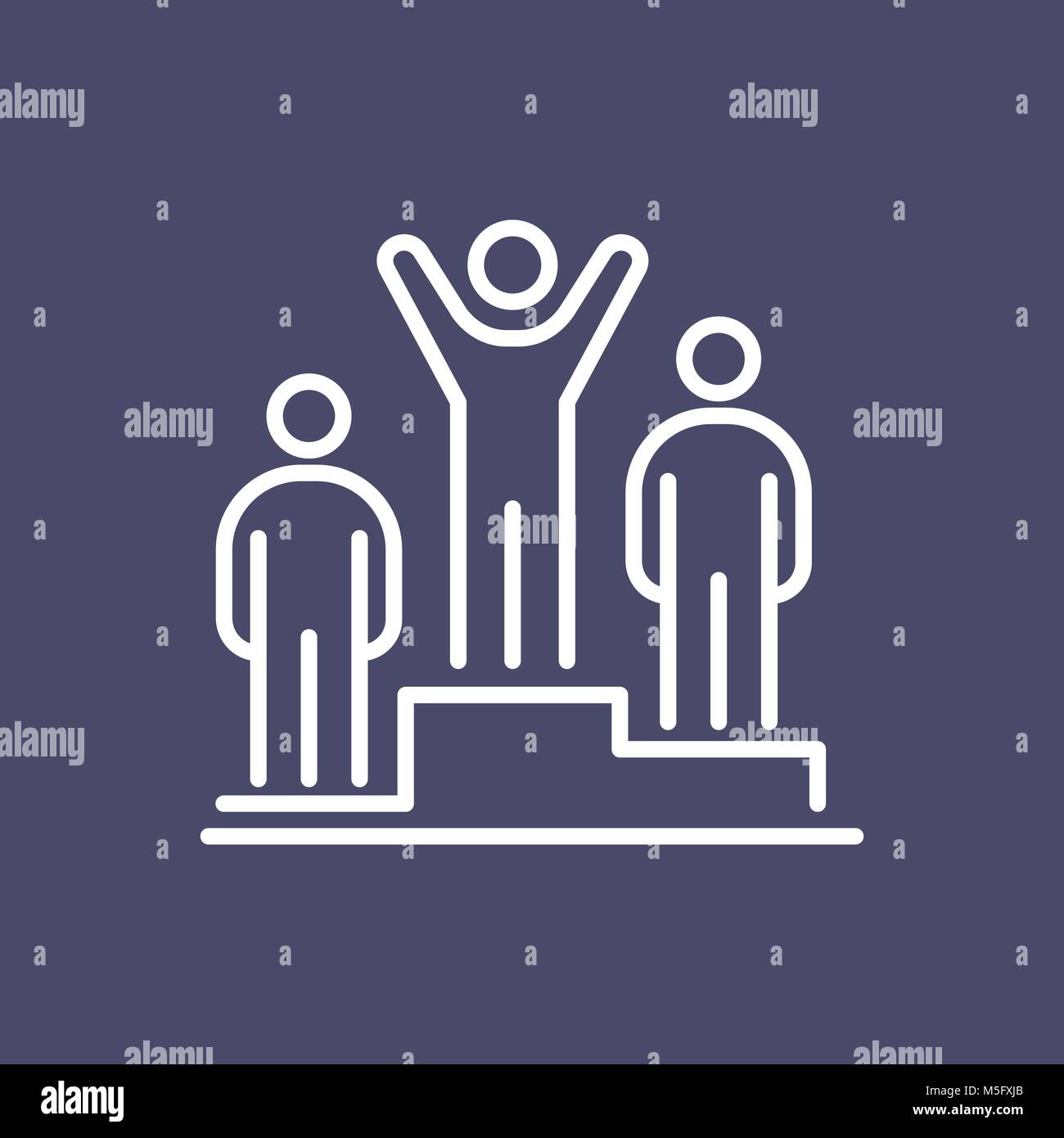 Winners business people icon simple line flat illustration Stock Vector ...