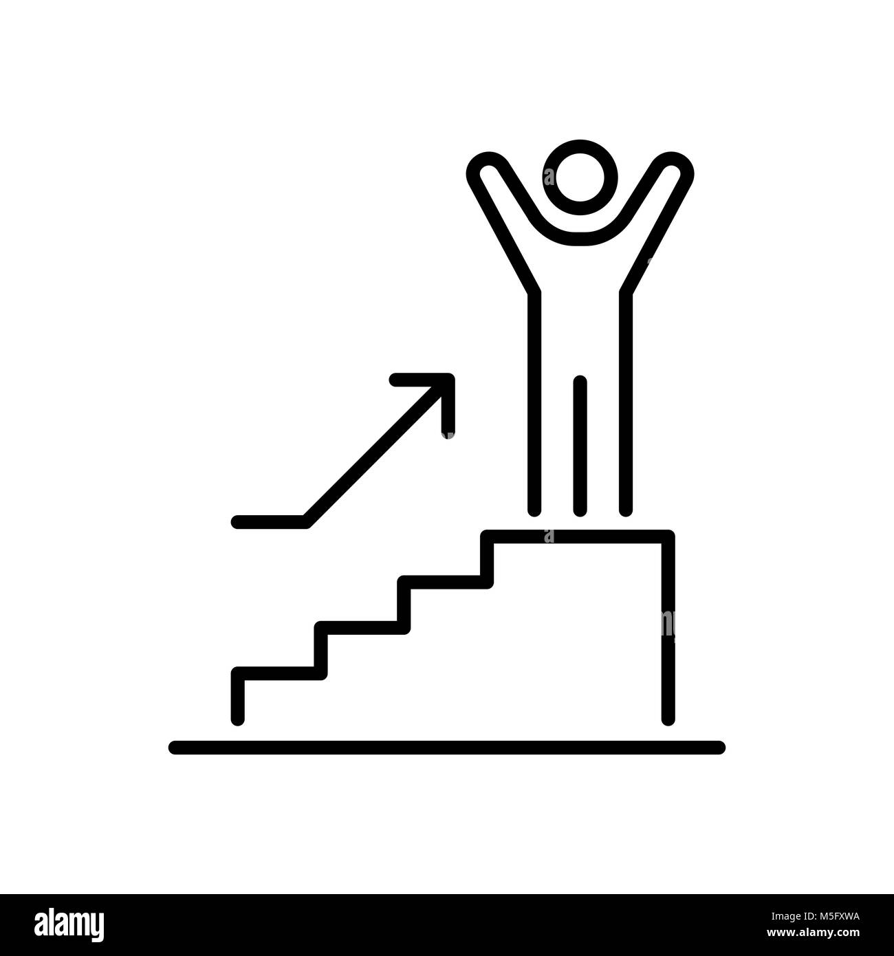 Man on stairs icon ui people simple line flat illustration Stock Vector ...