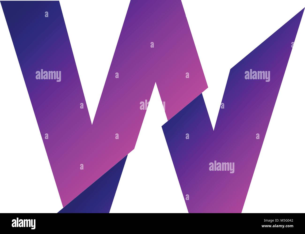 Abstract letter W logo vector font. Futuristic outline letter. High ...