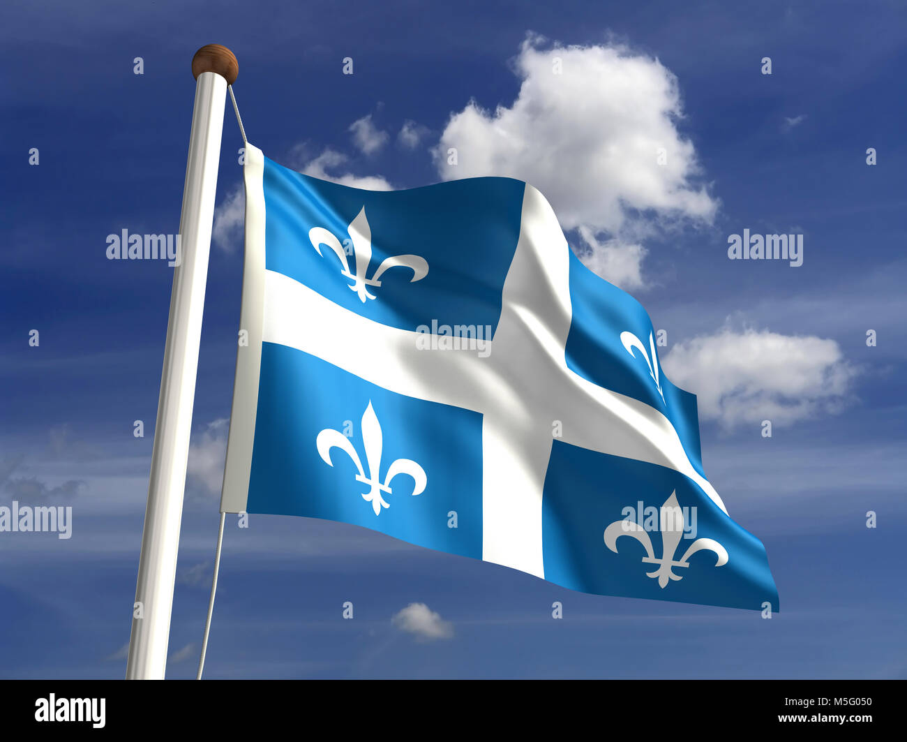 Quebec flag (with clipping path Stock Photo - Alamy