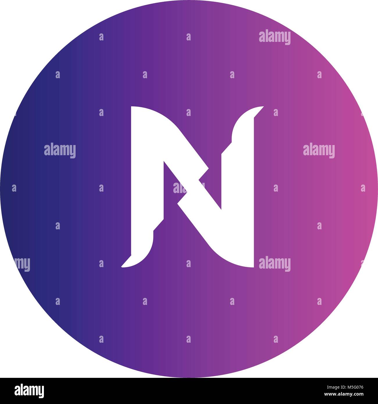 N logo vector font. Futuristic outline letter. High quality line single ...