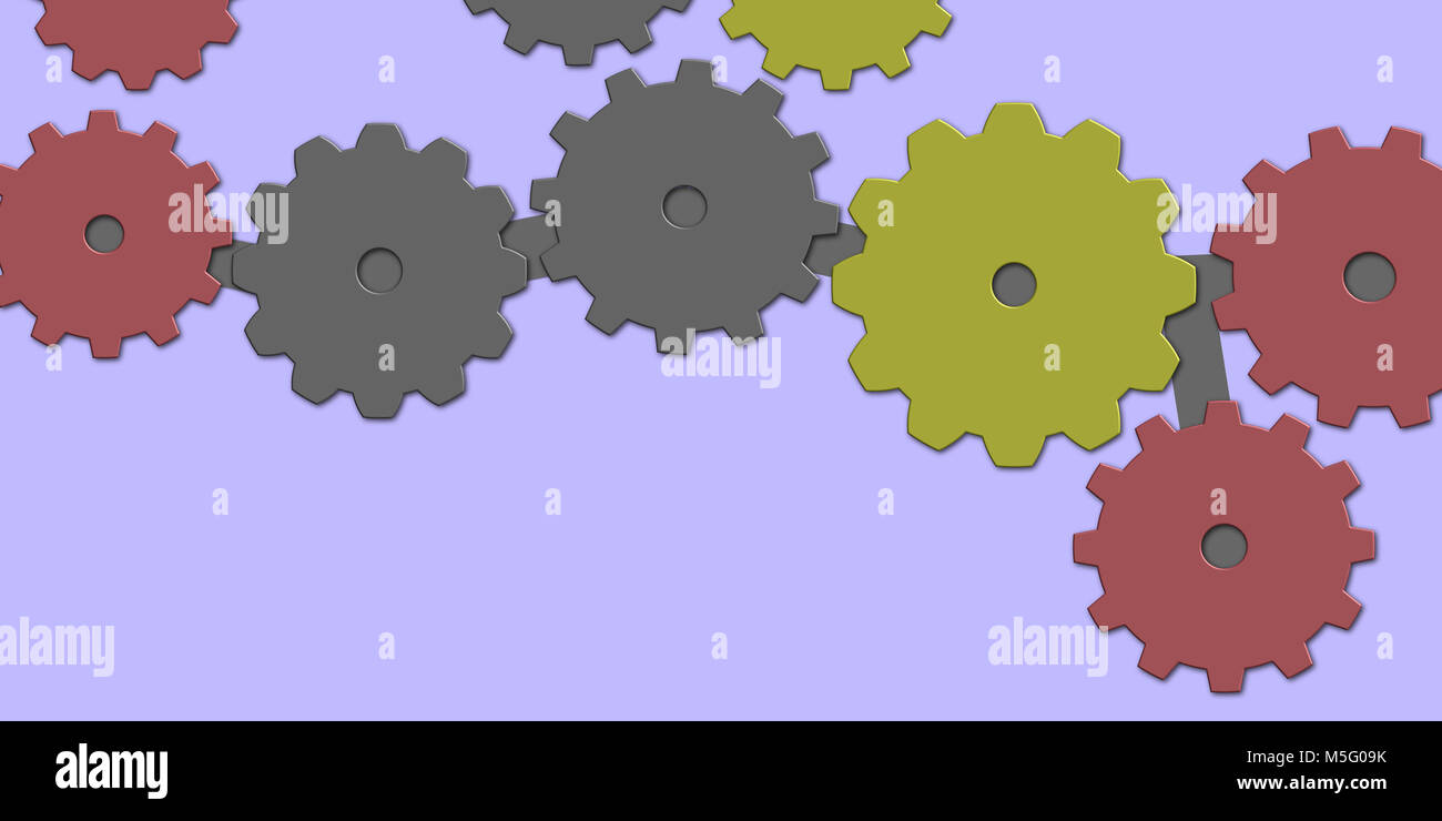 simple cogs and gears illustration backdrop - user space Stock Photo ...