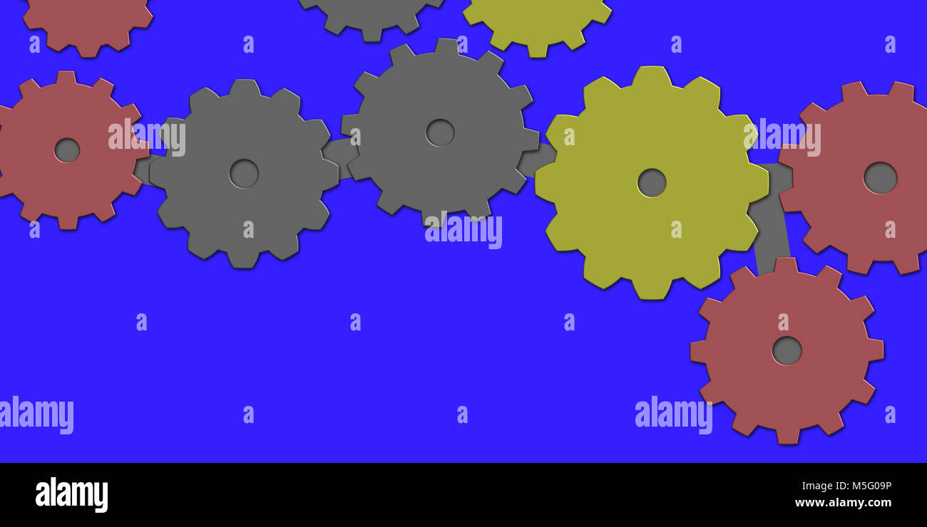 simple cogs and gears illustration backdrop - user space Stock Photo ...