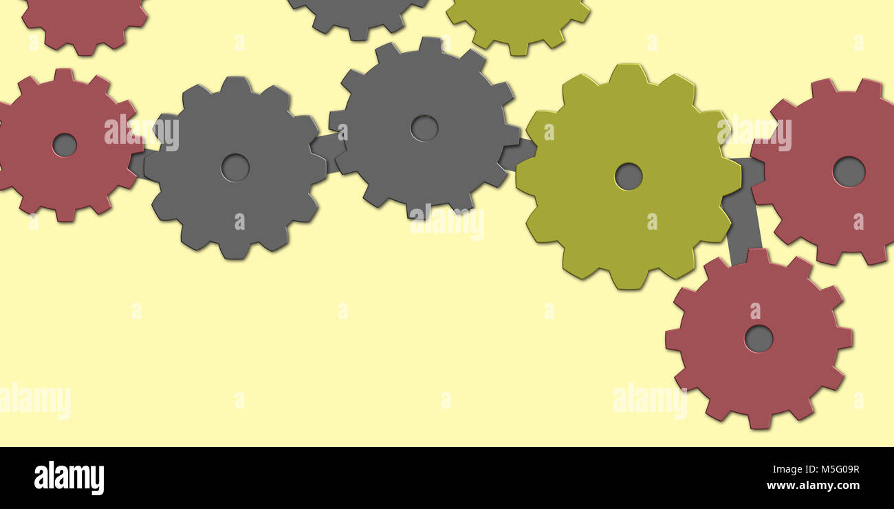 simple cogs and gears illustration backdrop - user space Stock Photo ...