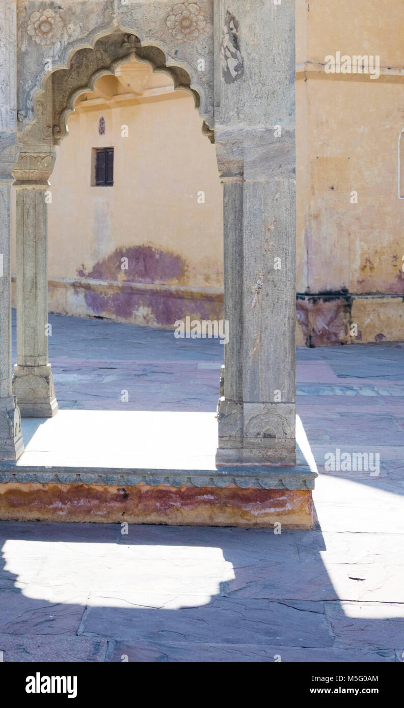 Ancient fortress, Amber fort, architectural detail, Jaipur, Rajasthan ...