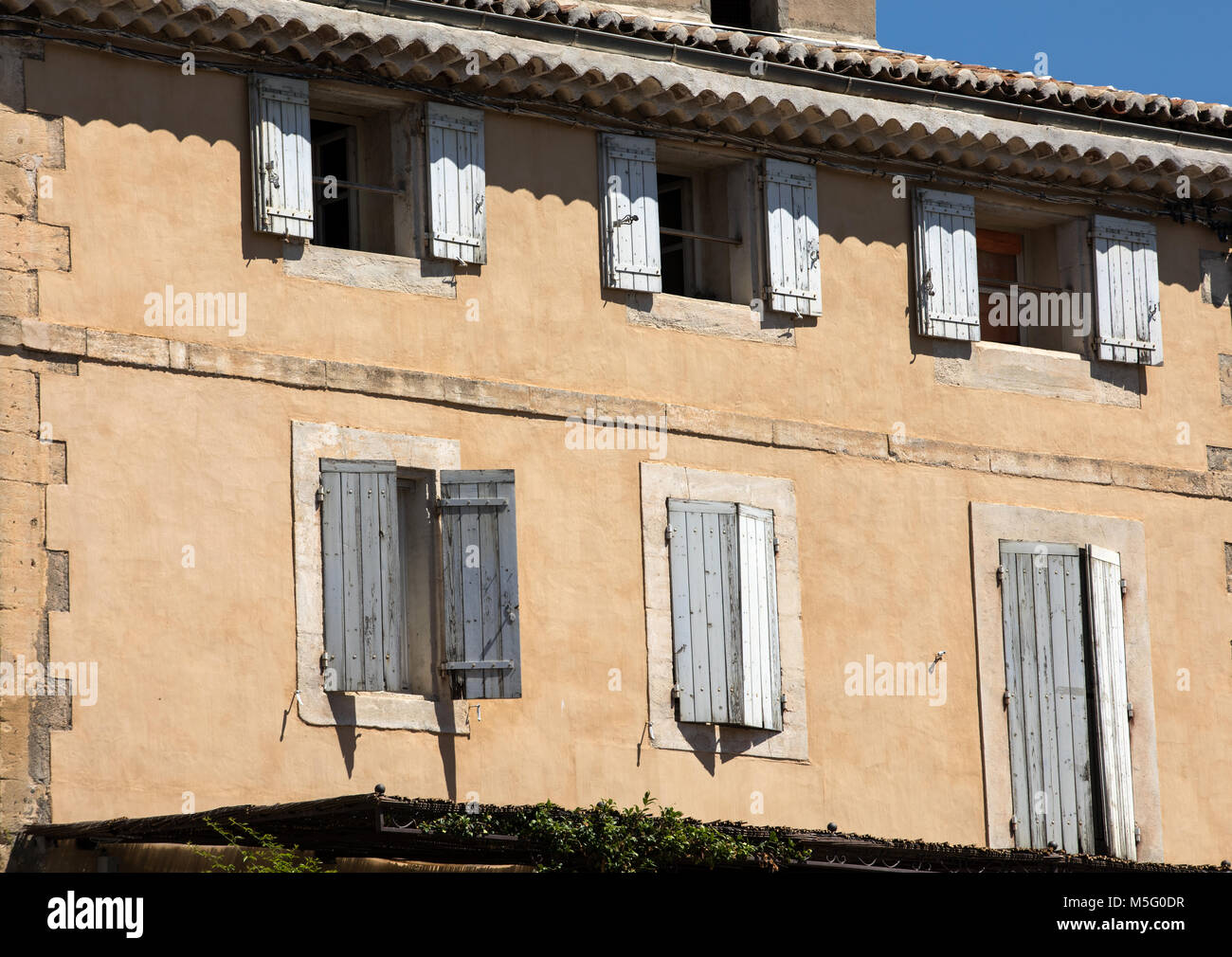 Old rural house with blue shutters, Provence, France Stock Photo - Alamy