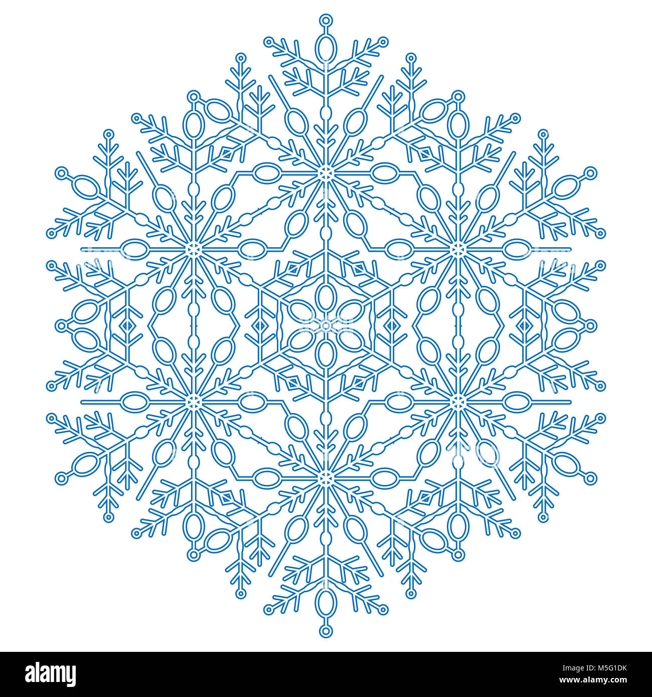Pretty Round Snowflake Stock Photo - Alamy