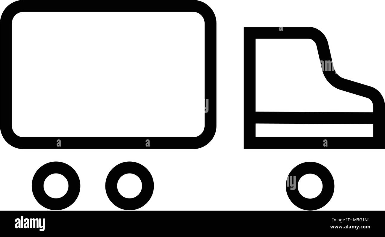 Shipping car icon line outline style isolated on white background for ...