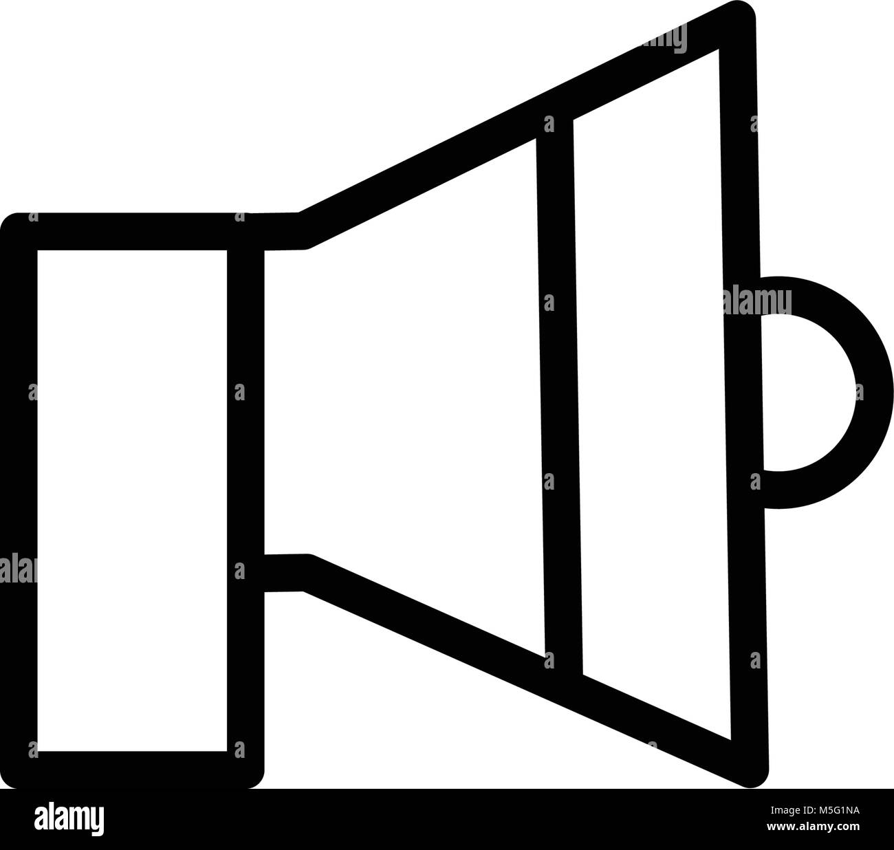 Sound icon line outline style isolated on white background, the ...