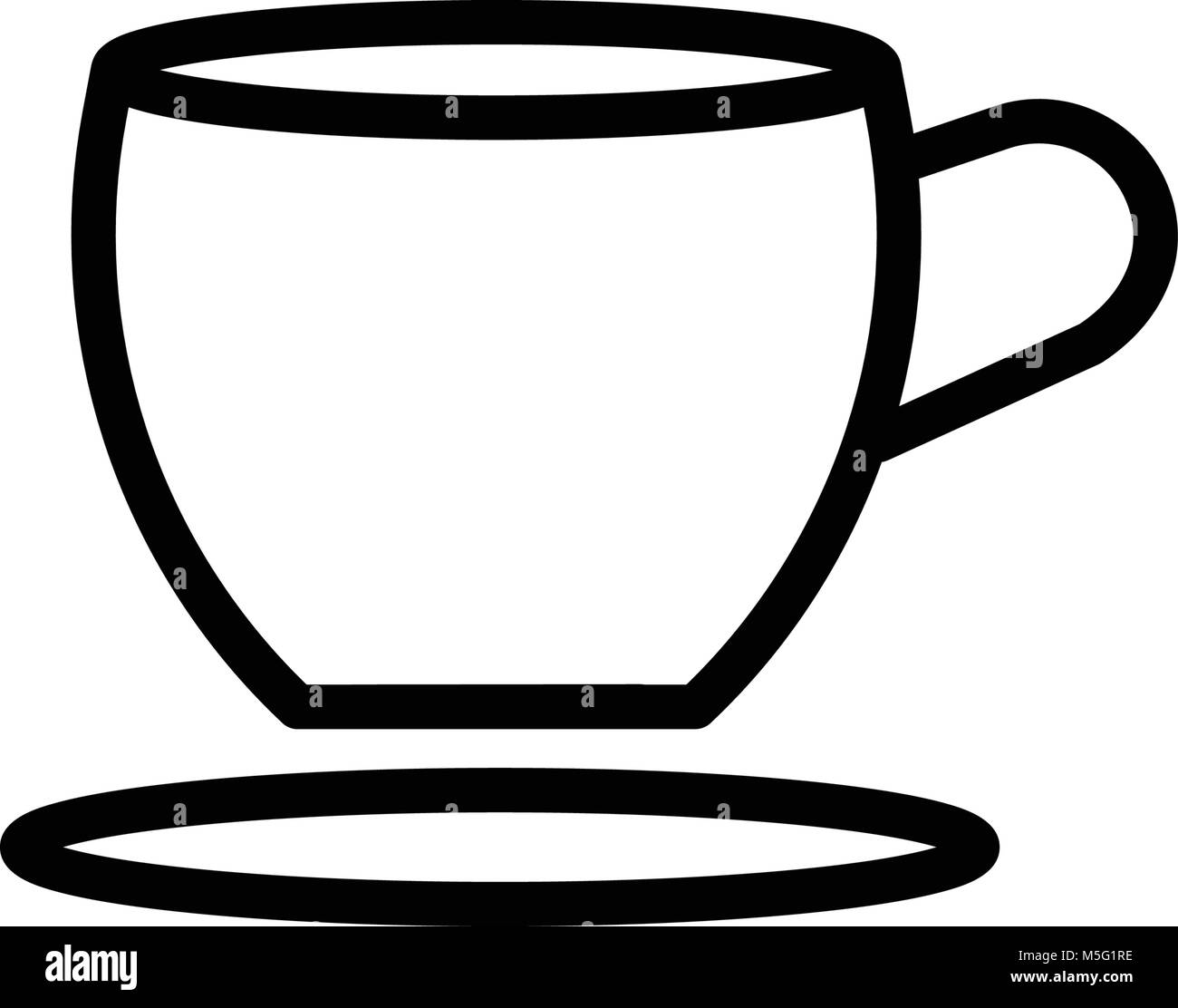 Tea or coffee cup icon, Outline and filled vector sign, linear and full ...