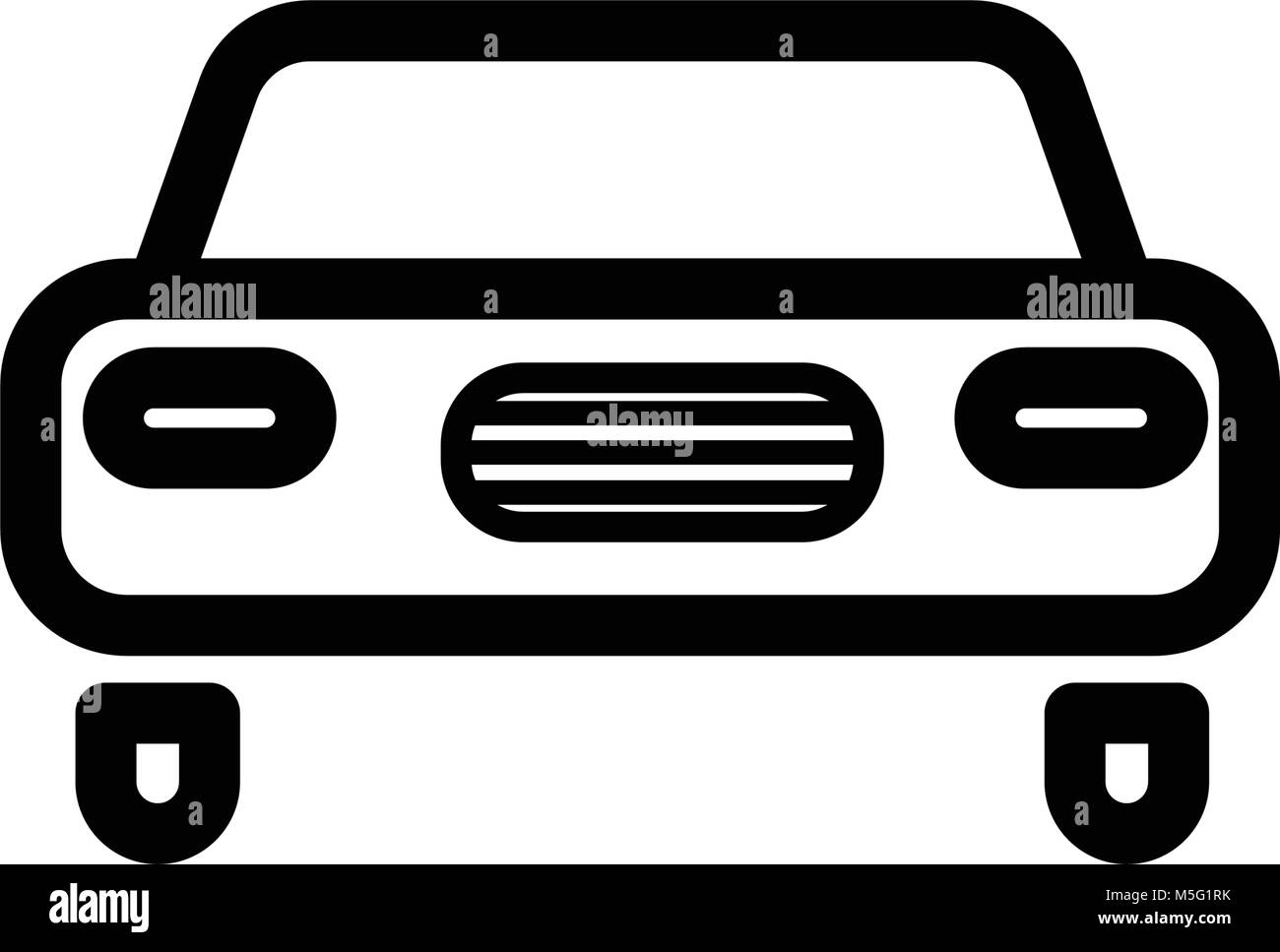Car icon line outline style isolated on white background, the ...
