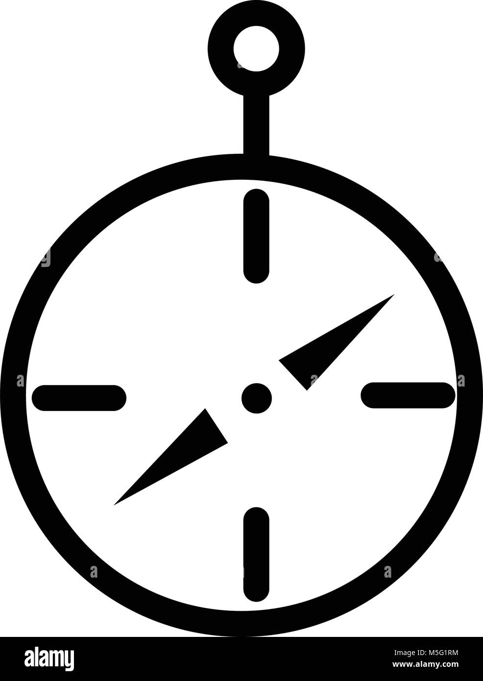 Compass icon line outline style isolated on white background, the ...