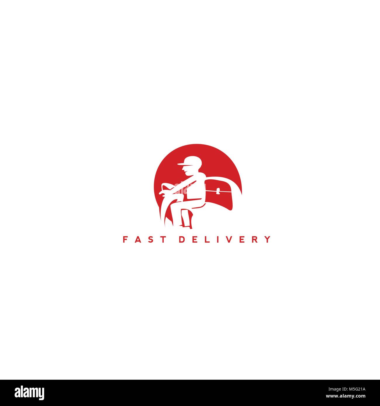 minimal delivery man logo vector Stock Vector Image & Art - Alamy