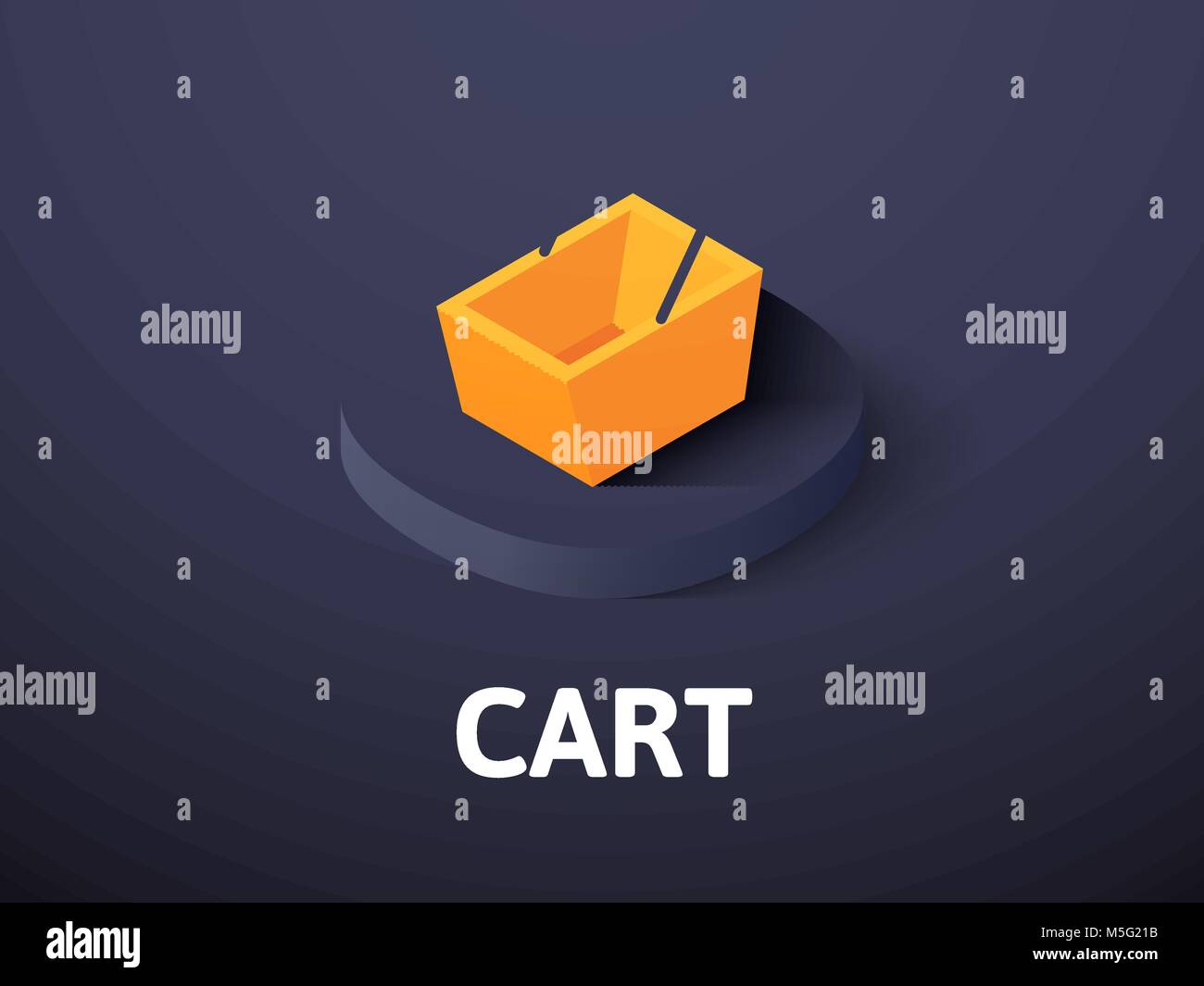Cart isometric icon, isolated on color background Stock Vector Image ...