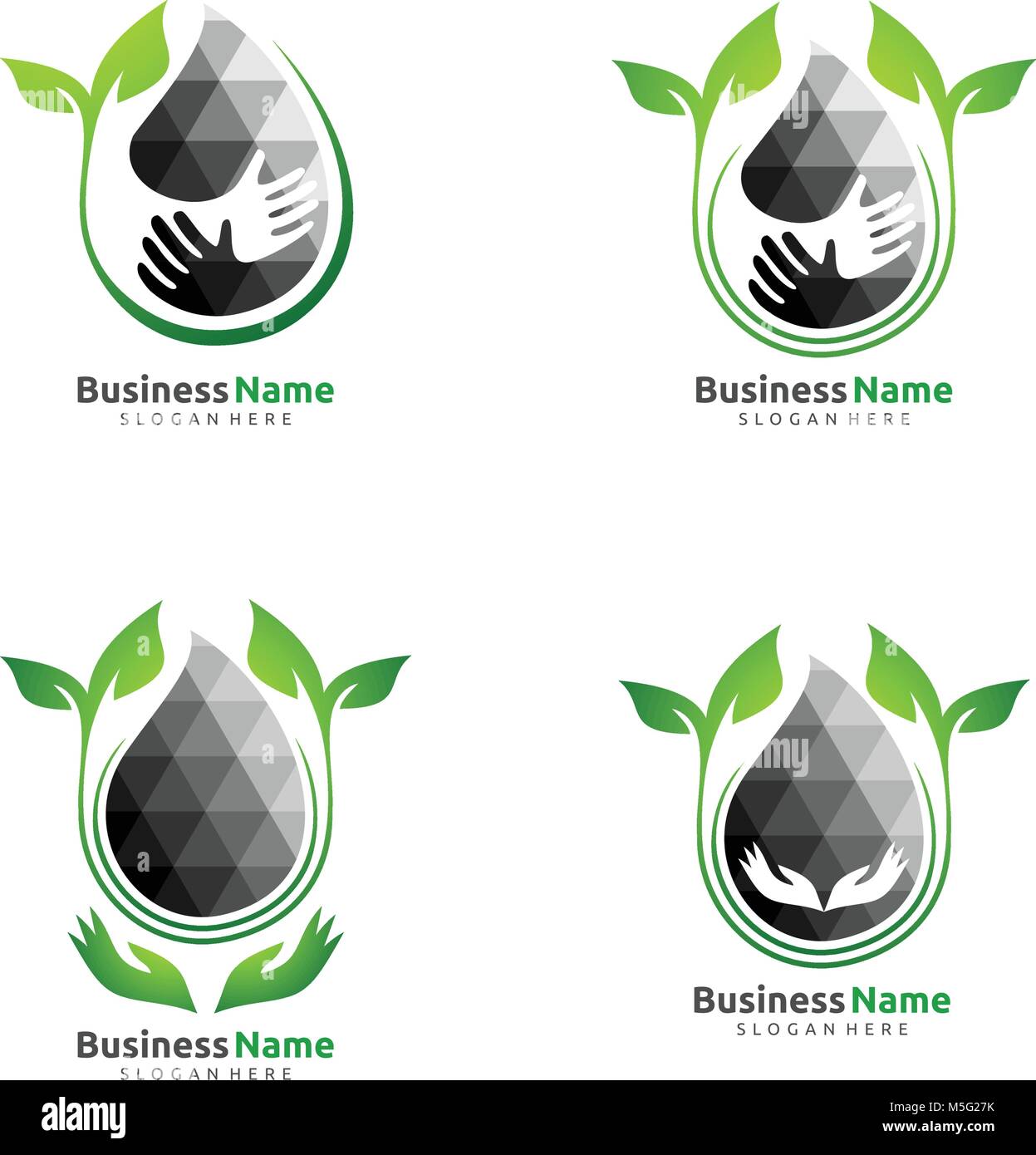 Water Drop, Oil, Gas, Natural green tree of ecology leaf logo template ...