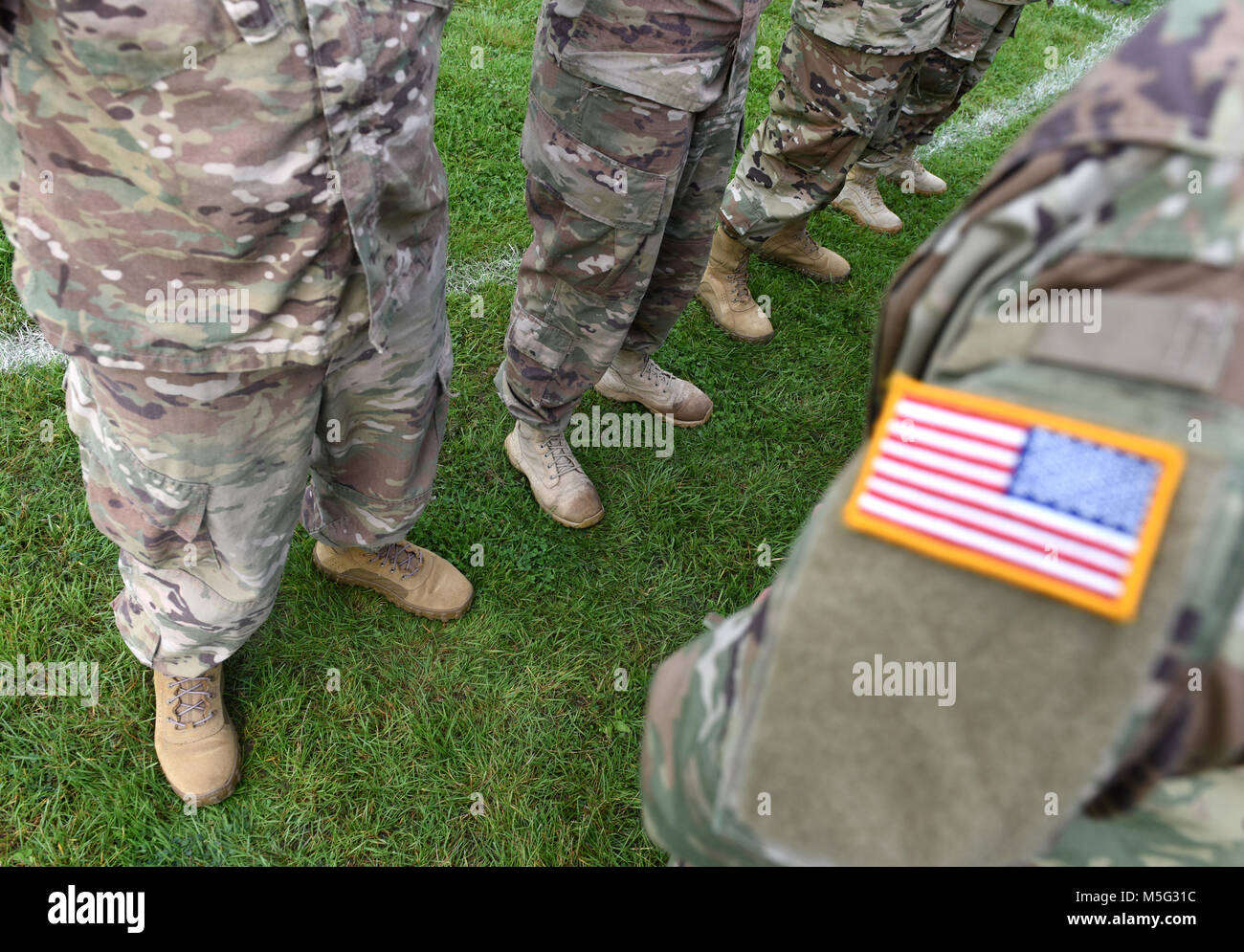 USA patch flag on soldiers arm Stock Photo - Alamy