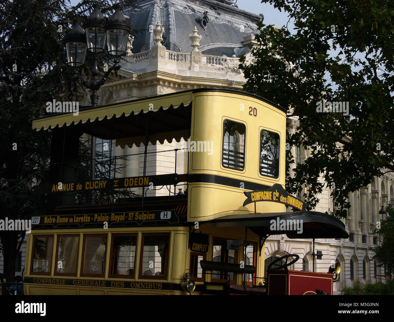 FRENCH VINTAGE - PARIS VINTAGE BUS AND IMPERIAL BUS FRONT OF GRAND ...