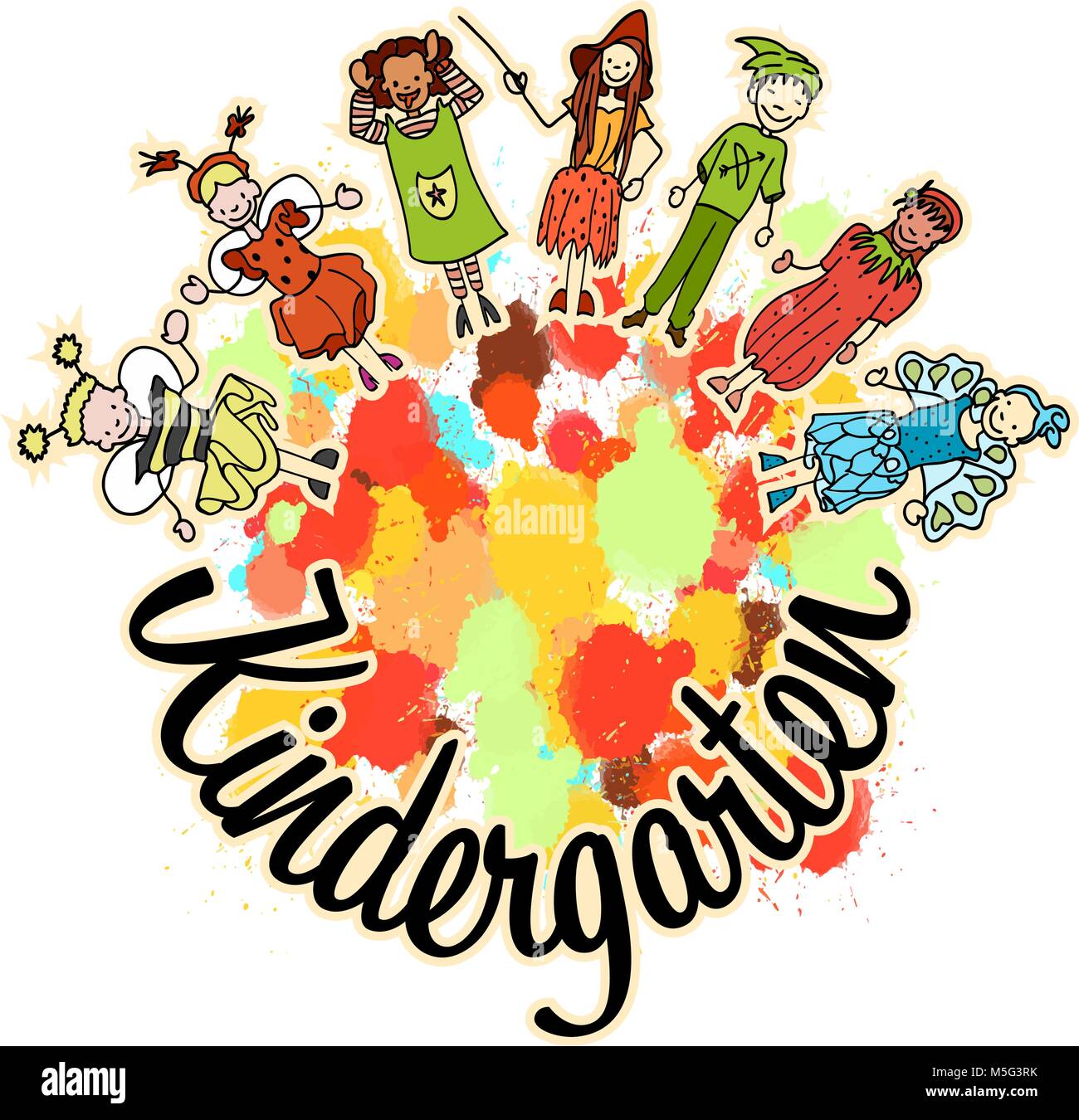 Funny beautiful happy child Stock Vector Images - Alamy