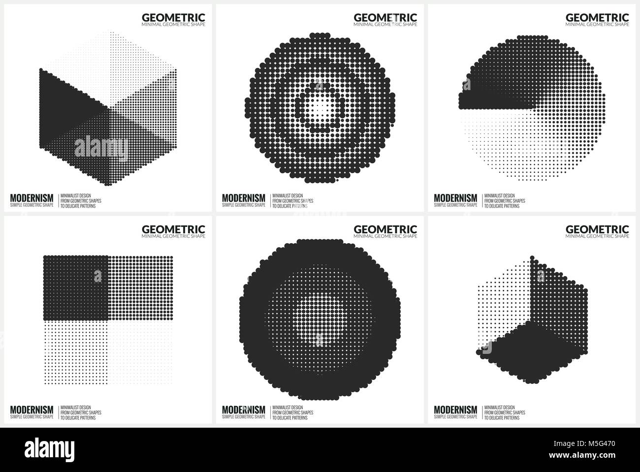 Universal Halftone Geometric Shapes For Design Stock Vector Image & Art - Alamy