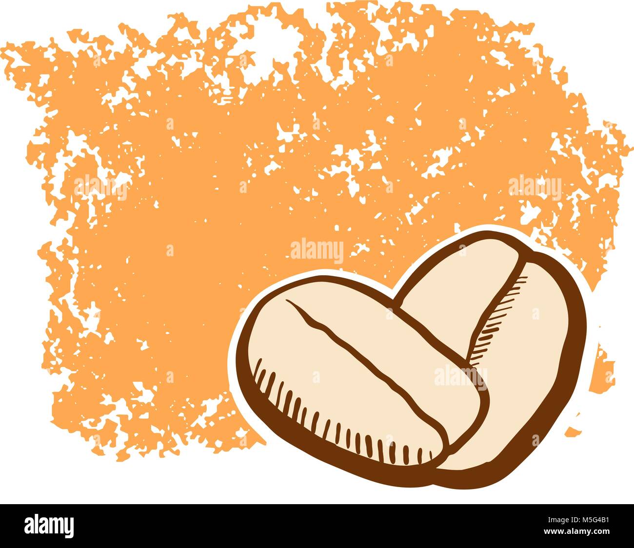 Coffee Beans with Emty Space Sketch. Concept Vector Artwork with copy ...