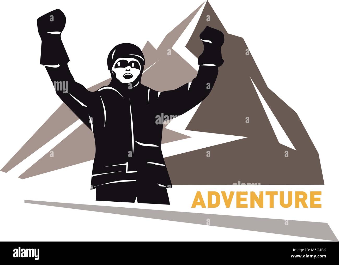 Mountain exploration vector emblem - outdoor activity symbol Stock ...