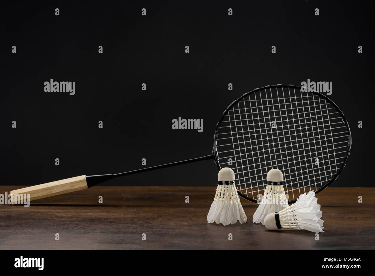 badminton racket and shuttlecocks Stock Photo - Alamy