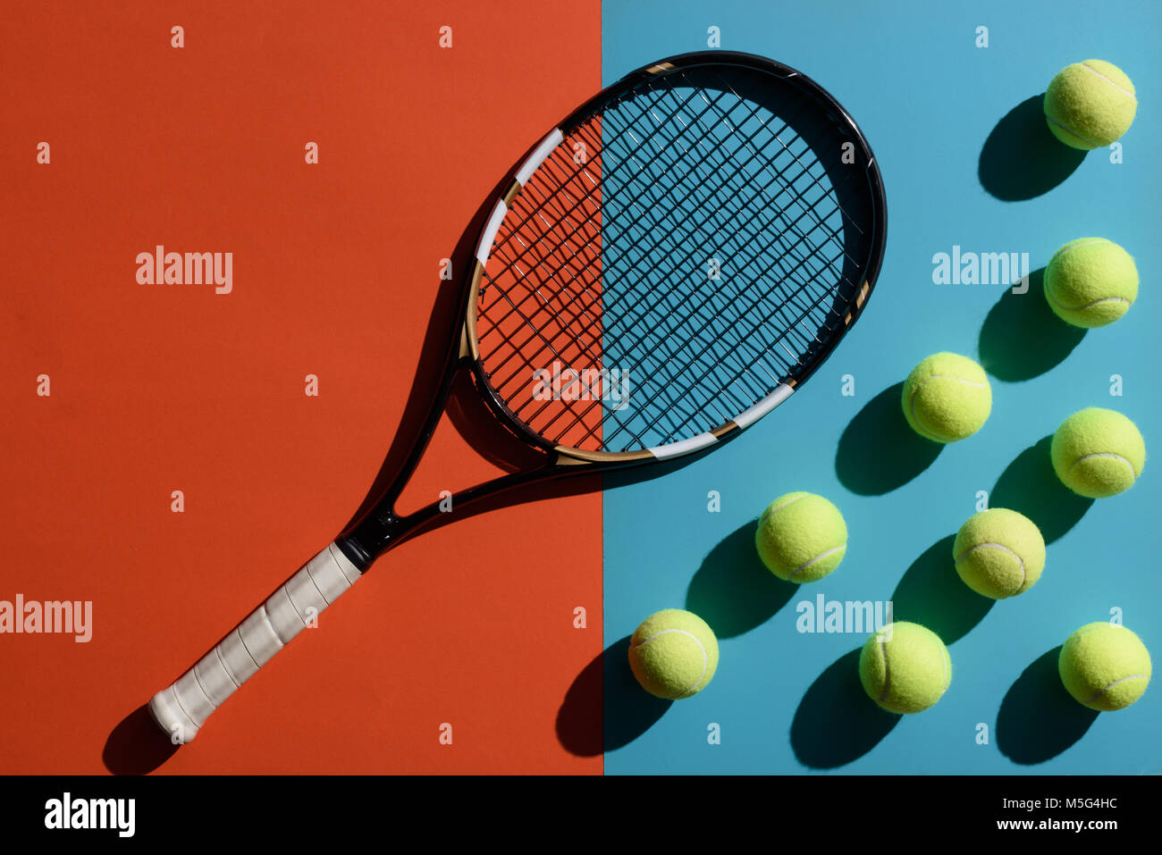 tennis racket and balls Stock Photo - Alamy