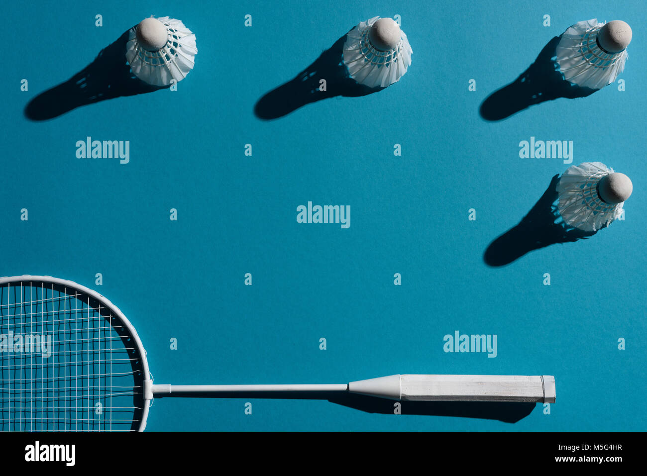 badminton racket and shuttlecocks Stock Photo - Alamy