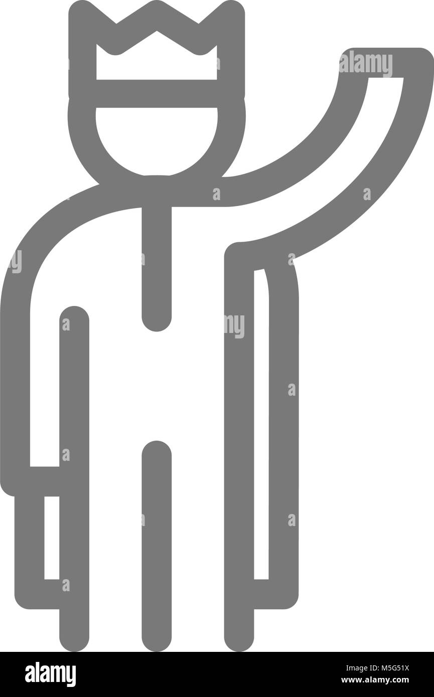 Simple king, prince, leader line icon. Symbol and sign vector ...