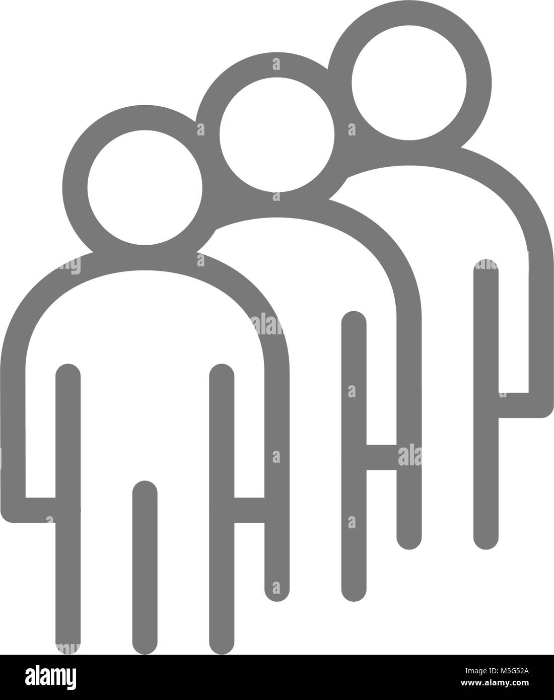 Simple leader, group of three people, human resources line icon. Symbol ...