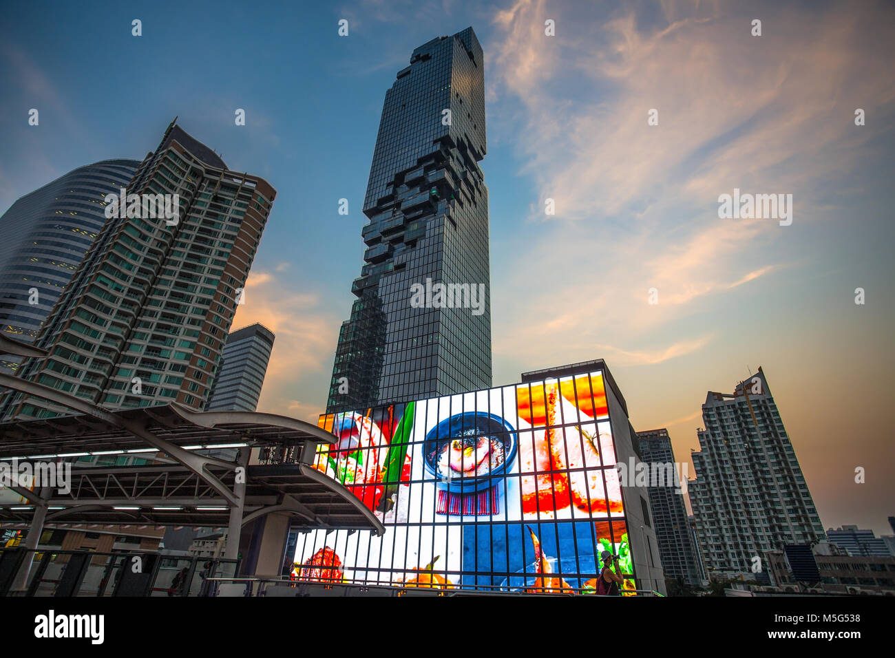 BANGKOK, THAILAND FEBRUARY 9, 2017 - MahaNakhon building in Bangkok ...