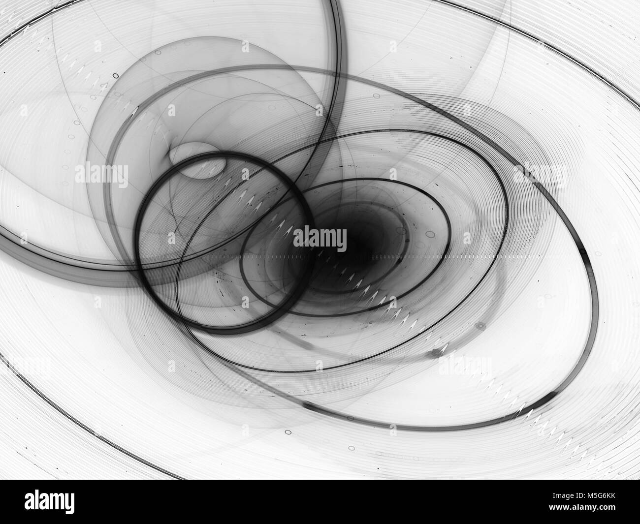 Exoplanetary system, black and white inverted, computer generated ...