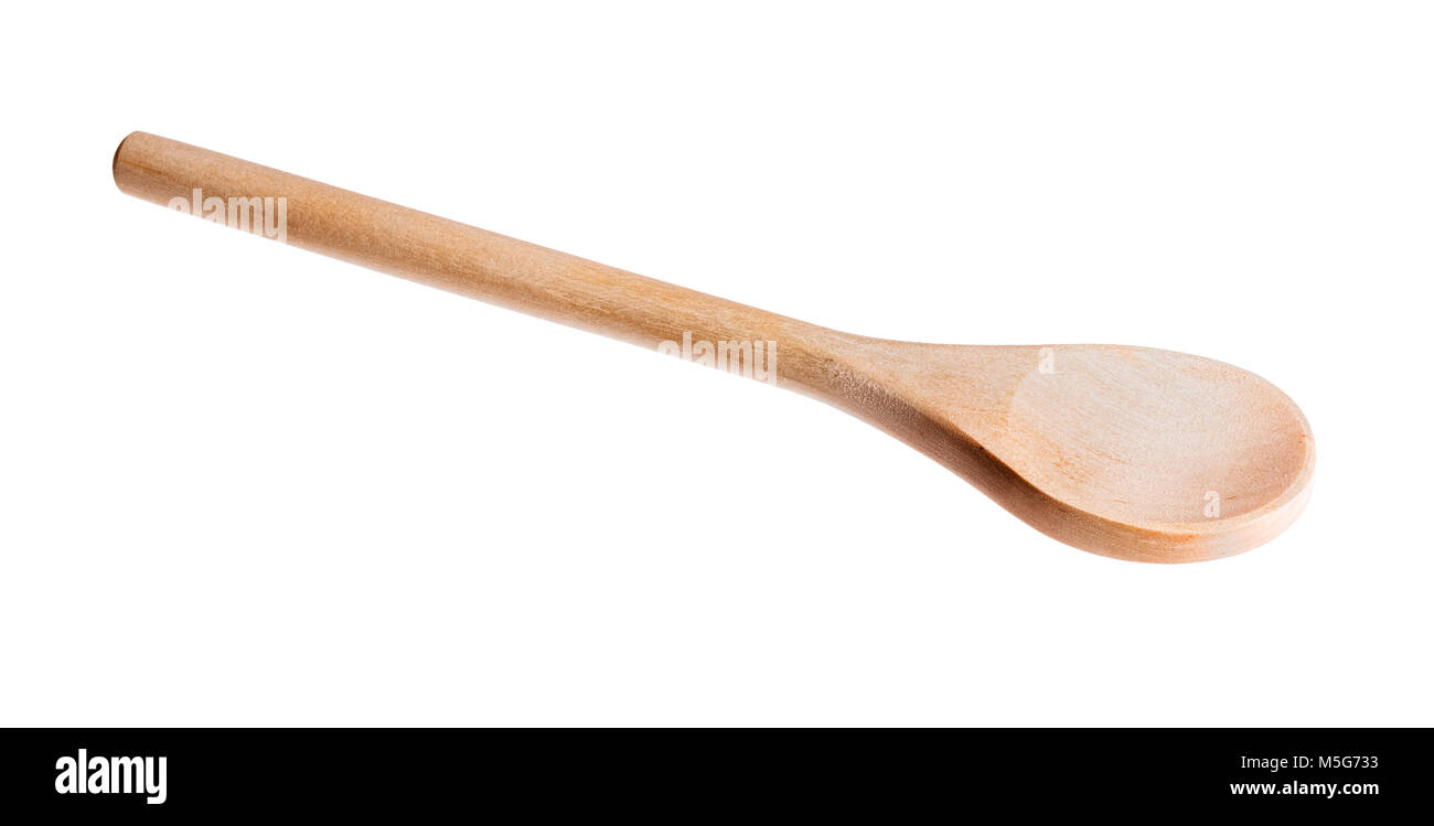 Top view of wooden spoon isolated over white. High resolution image ...