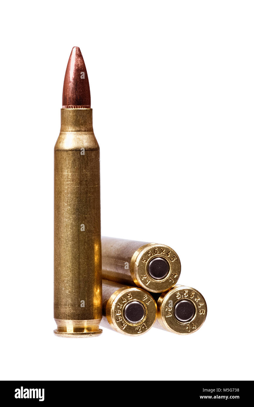 Two rifle bullets ammunition . High resolution image Stock Photo - Alamy