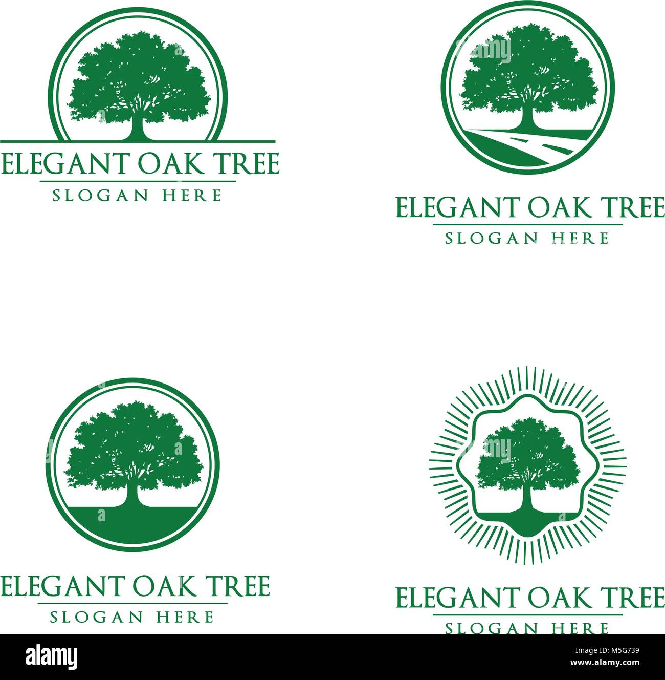 Green Oak Tree Vector Logo Design Stock Vector Image & Art - Alamy
