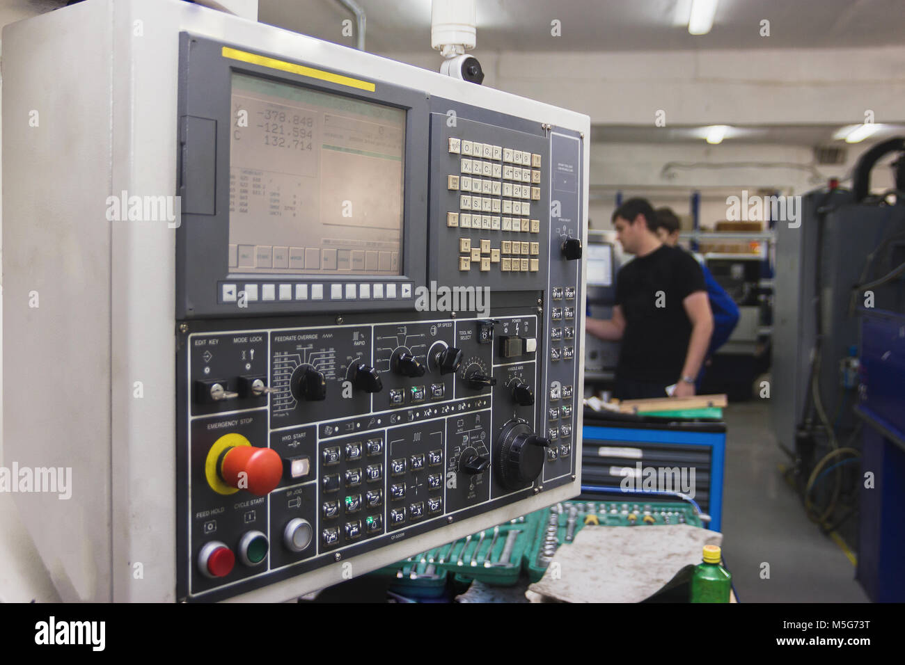 Industrial concept - Remote control panel of metal working manufactory ...