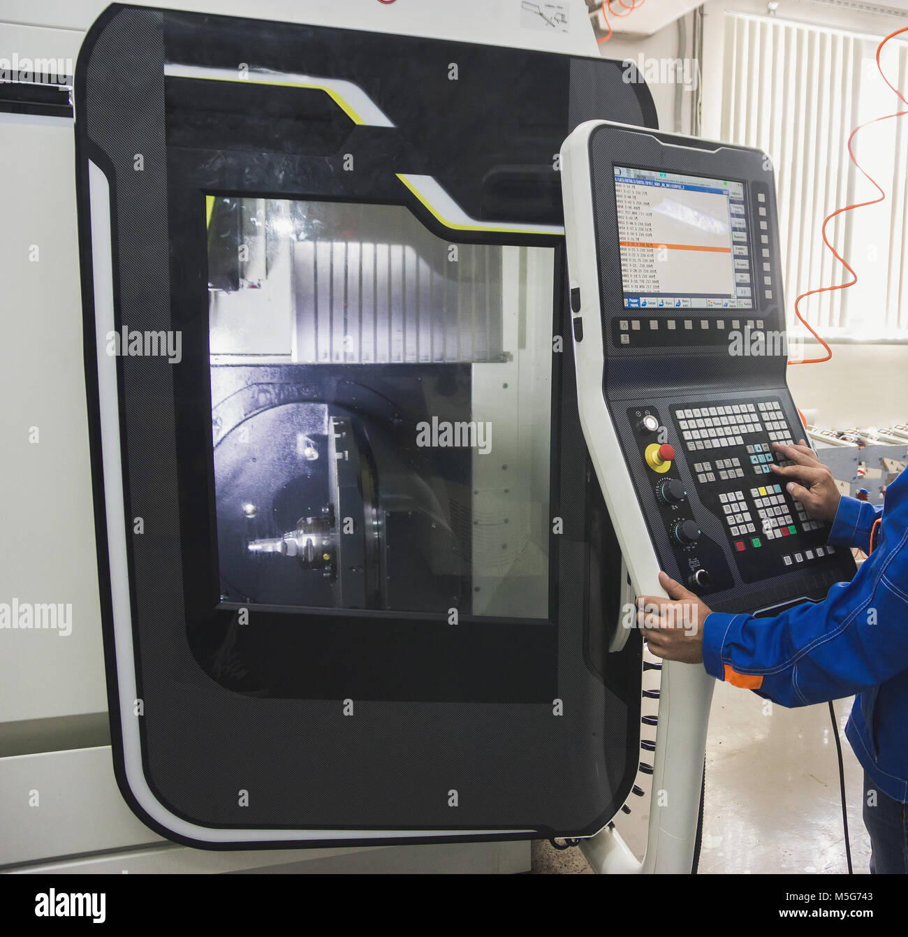 Remote control panel of metal machine - Industrial working manufactory ...