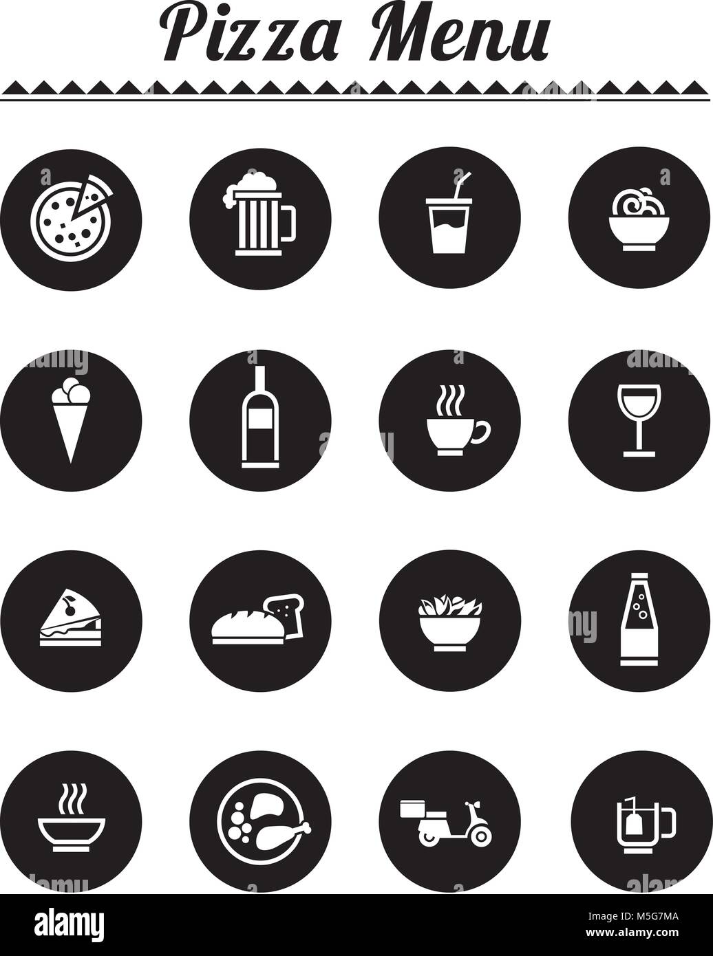 Flat vector icons for your restaurant - pizza menu Stock Vector Image ...
