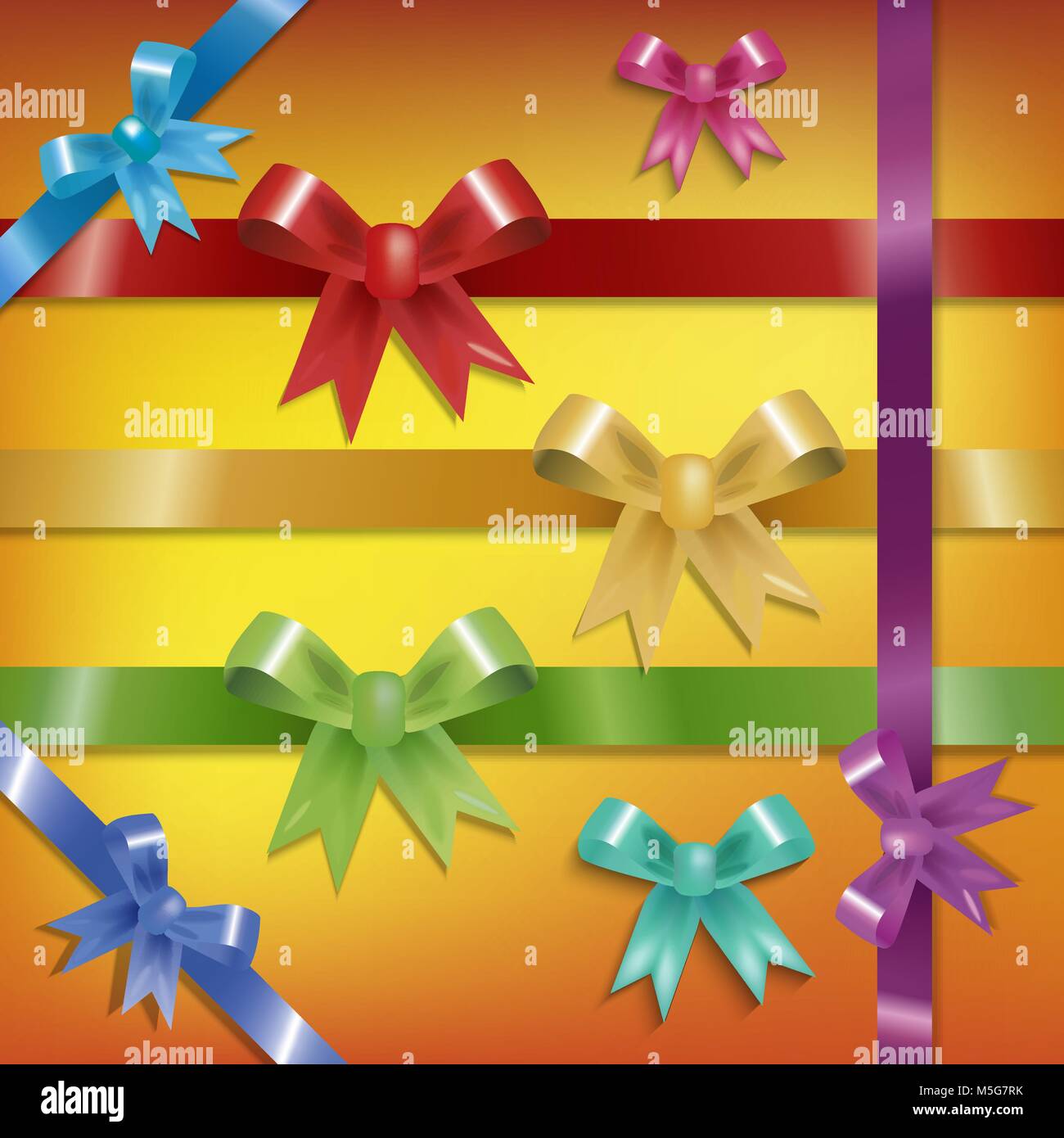 set of colorful ribbons with bow - vector illustration Stock Vector ...