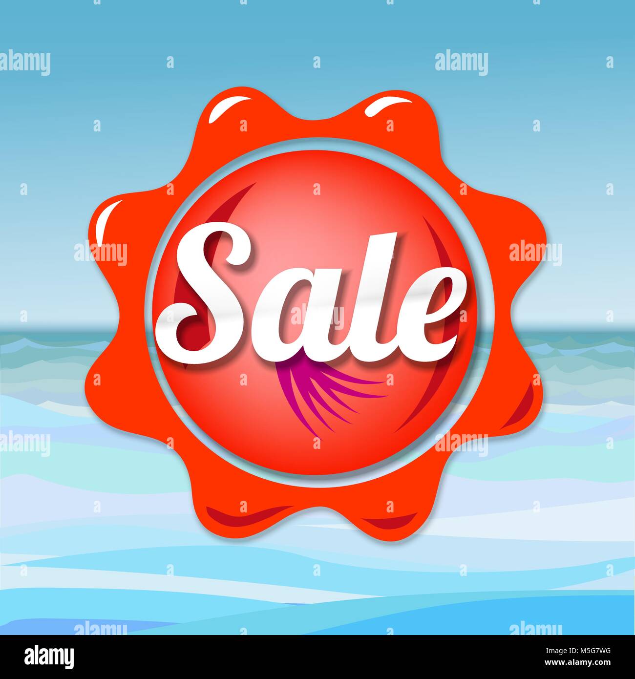 Sale sign on blue sea - vector poster design element Stock Vector Image ...