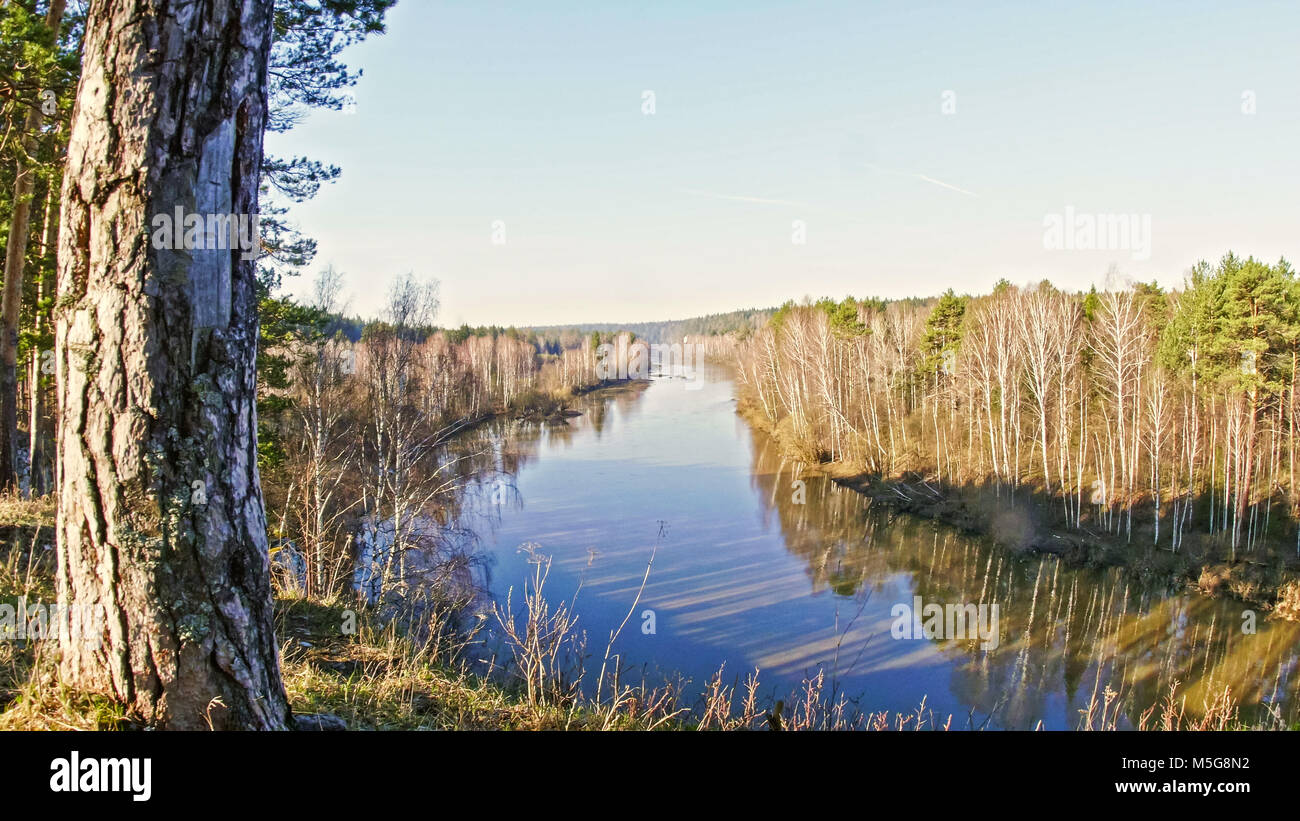 Mountain river landscape siberia, Ural, Russia Stock Photo - Alamy